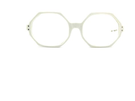 Unworn 70s White Octagon Eyeglass Frames New Old Stock 80s Large