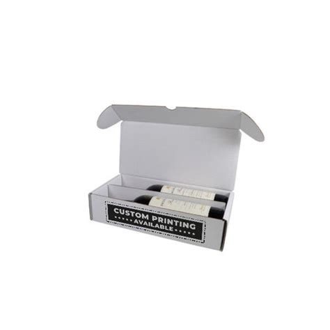 One Piece 310mm One Piece Double Wine Bottle Postage Box With Remova