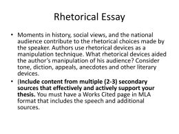 Rhetorical Analysis