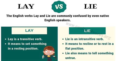 LAY vs LIE: How to Use Lie vs Lay Correctly? - Confused Words