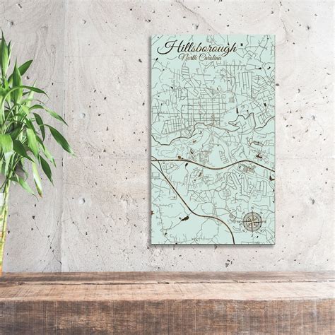 Hillsborough North Carolina Street Map Engraved Wood Wall Art Etsy