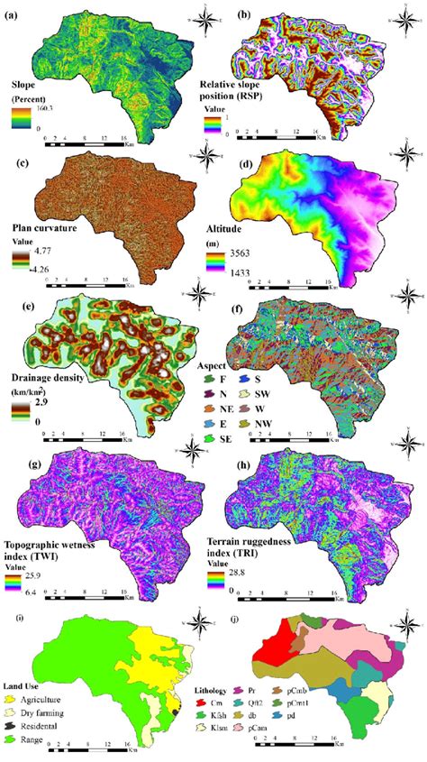 Maps Showing The 10 Groundwater Conditioning Factors Considered In