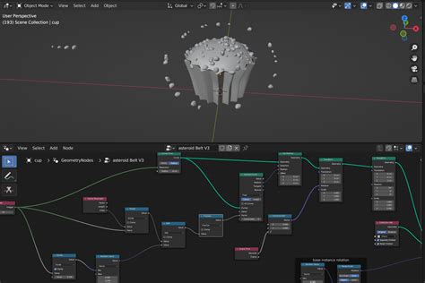 Distance Between Revolving Asteroids Geometry Nodes Basics