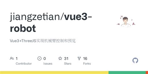Github Jiangzetianvue3 Robot Vue3threejs实现机械臂控制和预览