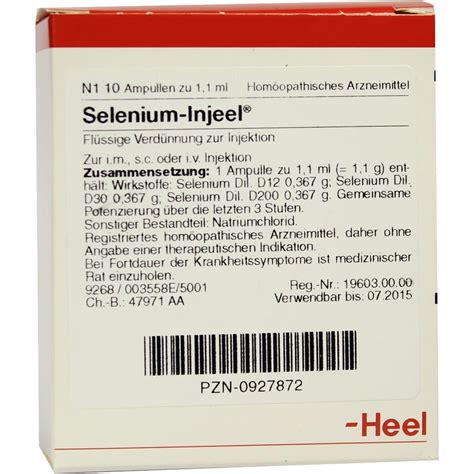 Heel Selenium Injeel 10 Ampoules Urenus