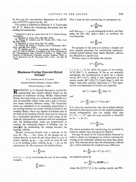 Maximum‐overlap Directed‐hybrid Orbitals The Journal Of Chemical Physics Aip Publishing