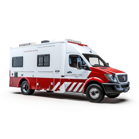 Ambulance Isolated On White Background Premium Ai Generated Image