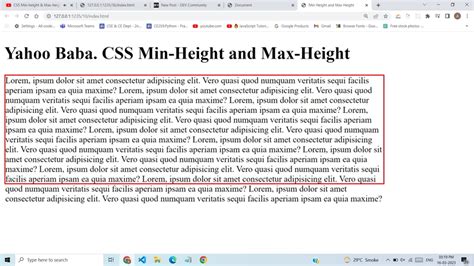 Css Min Height And Max Height Tutorial Dev Community