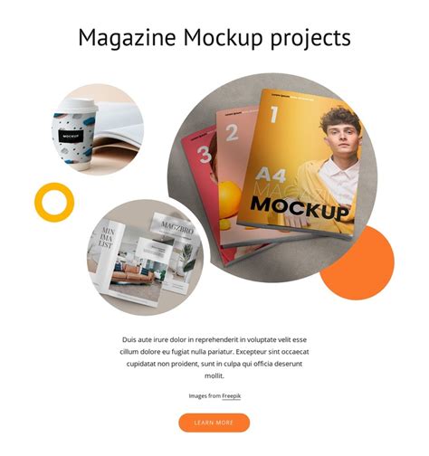 magazine mockups css template by nicepage