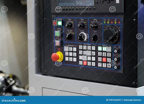 CNC Control Panel Of Metalworking Turning Machine Stock Image Image Of Modern Industrial