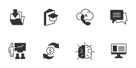 E Learning Icons Set E Learning Pack Symbol Vector Elements For