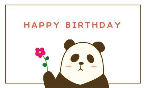 パンダのかわいいメッセージカード（誕生日） Miễn Phí Thiệp Sinh Nhật Mẫu 22964 Thiết Kế Ac