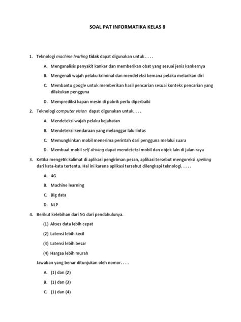 Soal Informatika Kls 8 Pdf Soal Informatika Kls 8 Pdf