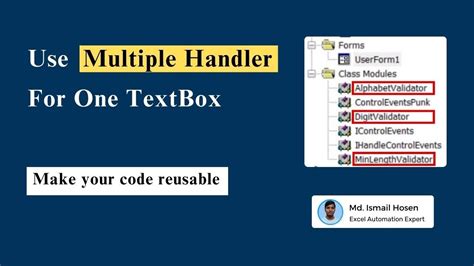multiple handler for one textbox in vba youtube