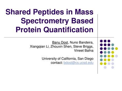Ppt Shared Peptides In Mass Spectrometry Based Protein Quantification