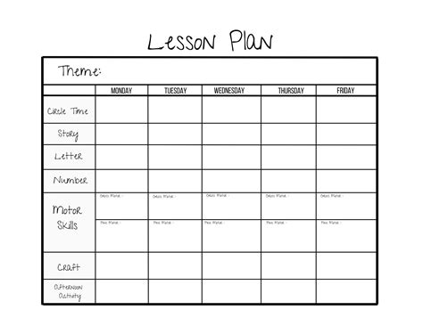 Blank Preschool Lesson Plan Template Artofit