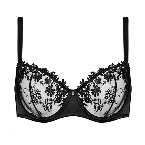 Wingslove Womens Sexy Lace Sheer Bra Demi Mesh Balconette See Through