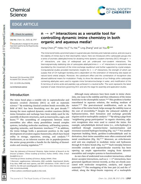 Pdf N→π Interactions As A Versatile Tool For Controlling Dynamic