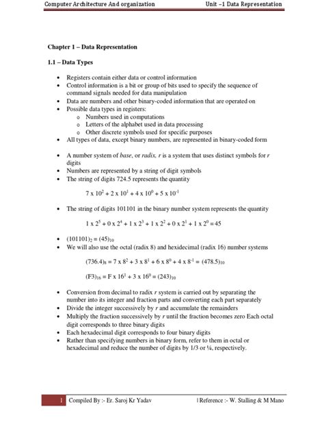 Chapter 1 Data Representation 11 Data Types Pdf Binary Coded Decimal Encodings