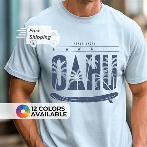 Hawaii Surf Shirt Beach Vacation Tropical Summer Surfboard Graphic Tee