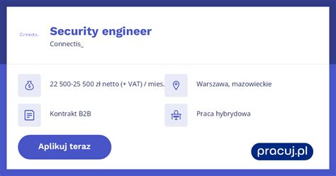 Oferta Pracy Security Engineer Connectis Warszawa