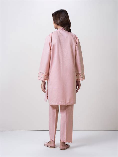 2 Piece Yarn Dyed Suit Embroidered Pret Uk