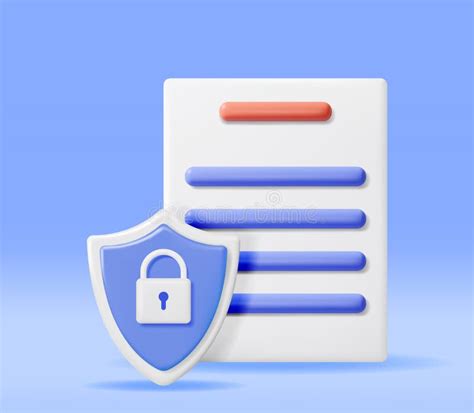 3d Document With Padlock In Shield Stock Vector Illustration Of Protection Digital 310052078
