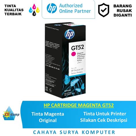 Jual Hp Cartridge Magenta Gt52 Untuk Printer Hp Deskjet Gt 5810 And