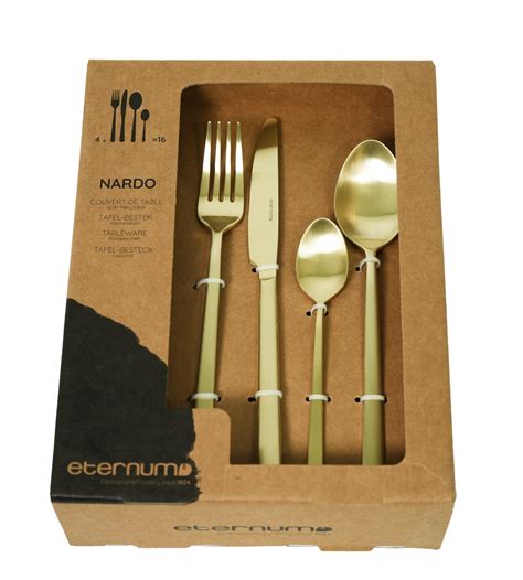 Eternum Young Bestekset Nardo 16 Delig Rvs 180 Mat Champagne 25mm