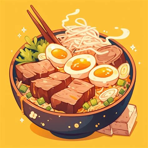 Premium Vector Vietnamese Bun Cha And Grilled Pork