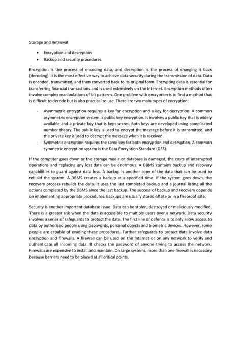 Information Systems And Databases Notes Information Processes And