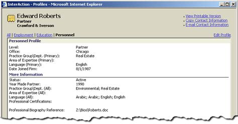 personnel profile interaction admin client