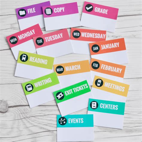 color coded file folder labels