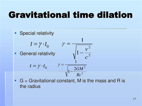 General Relativity Time Dilation Formulas