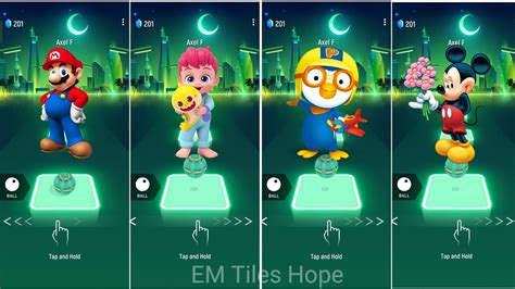 Super Mario 🆚 The Boss Eaby 🆚pororo 🆚 Mickey Mouse 🎶🎶 Tiles Hop Edm Ras Youtube