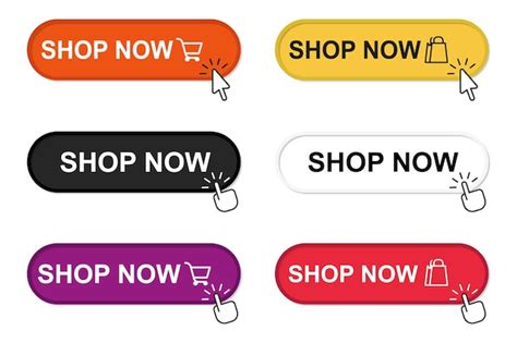 premium vector online shopping click here apply buttons hand