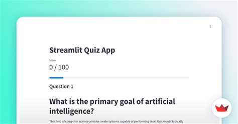 Streamlit Quizz App