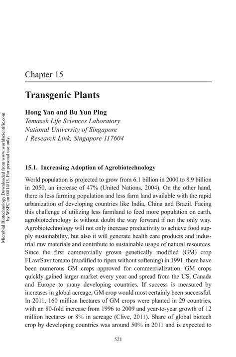 Pdf Transgenic Plants