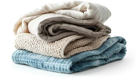 Premium Photo Different Soft Folded Blankets On White Background