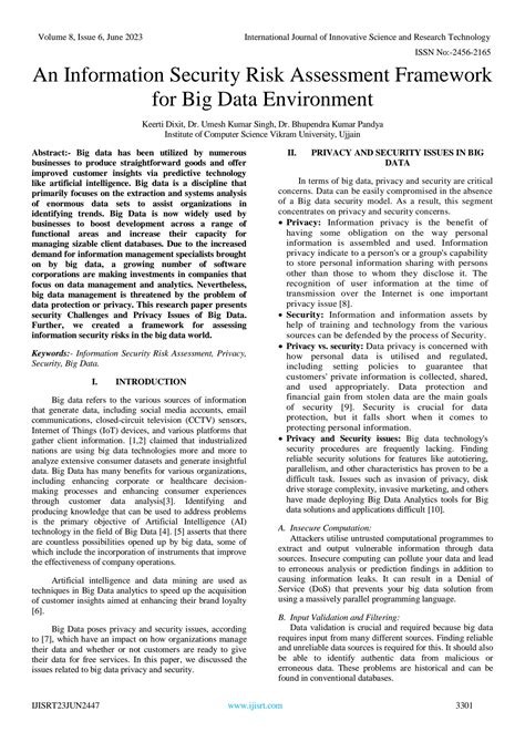 Solution An Information Security Risk Assessment Framework For Big