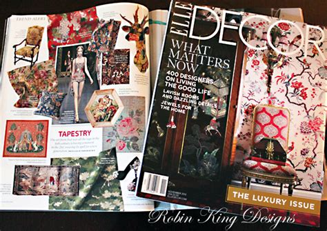 Robin King Designs Elle Decor November 2012 Trend Alert Tapestry