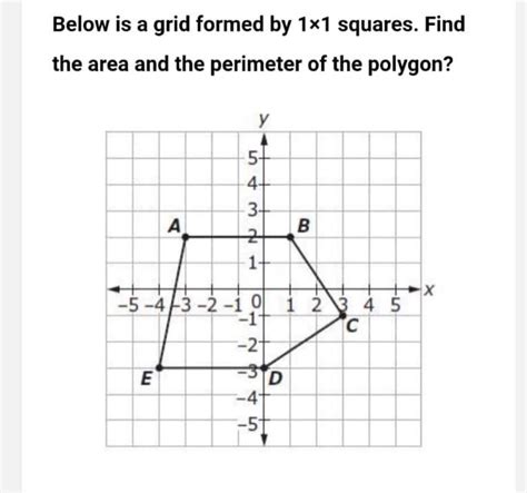 Solved Below Is A Grid Formed By 1x1 Squares Find The Area