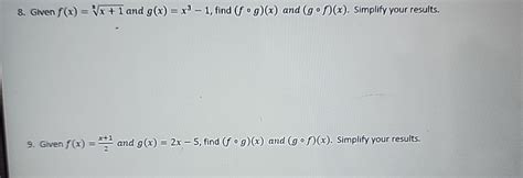 solved given f x x 13 ﻿and g x x3 1 ﻿find f g x ﻿and