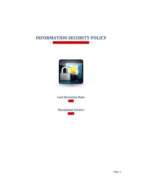 Information Security Policy Templates Cyber Security ᐅ TemplateLab