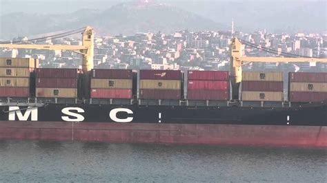 Msc Floriana Container Ship Entering The Port Of Izmir On 28 April 2012