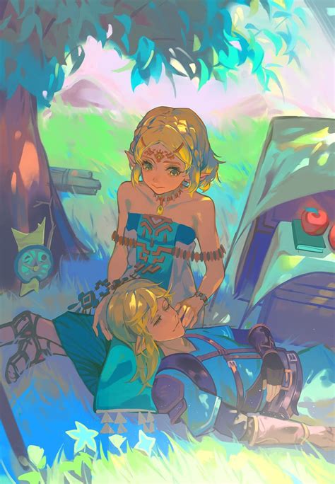 Link Princess Zelda And Korok The Legend Of Zelda And 1 More Drawn
