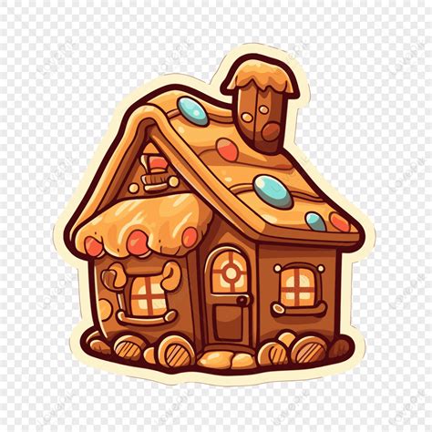 검은 배경 클립 아트에 만화 진저 하우스 벡터상표 Png 일러스트 무료 다운로드 Lovepik