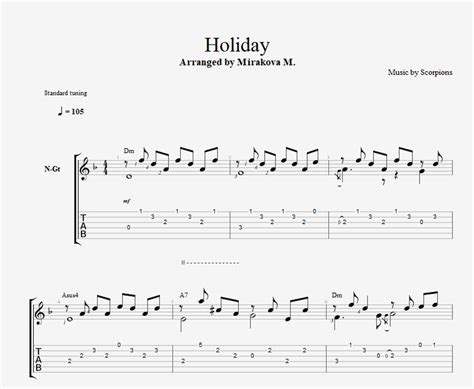 Scorpions Holiday Tab 1staff By Marina Mirakova