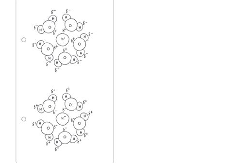 choose the hydration shells that form around a