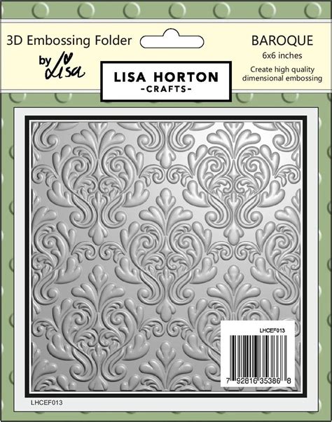 Lisa Horton 6x6 3d Embossing Folder Baroque 792816353868